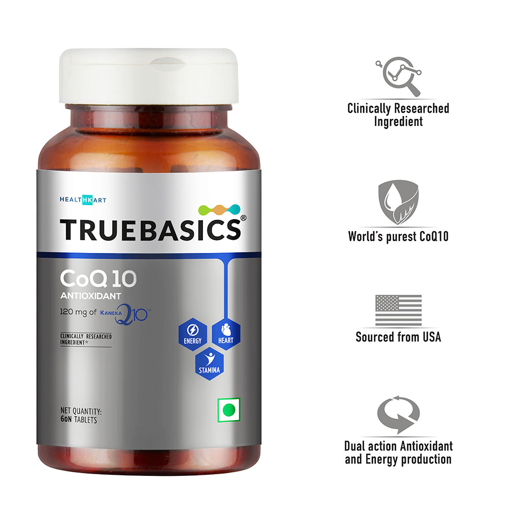 TrueBasics CoQ 10 AntiOxidant with 120mg of Kaneka Q10, 60 tablet(s) at ...