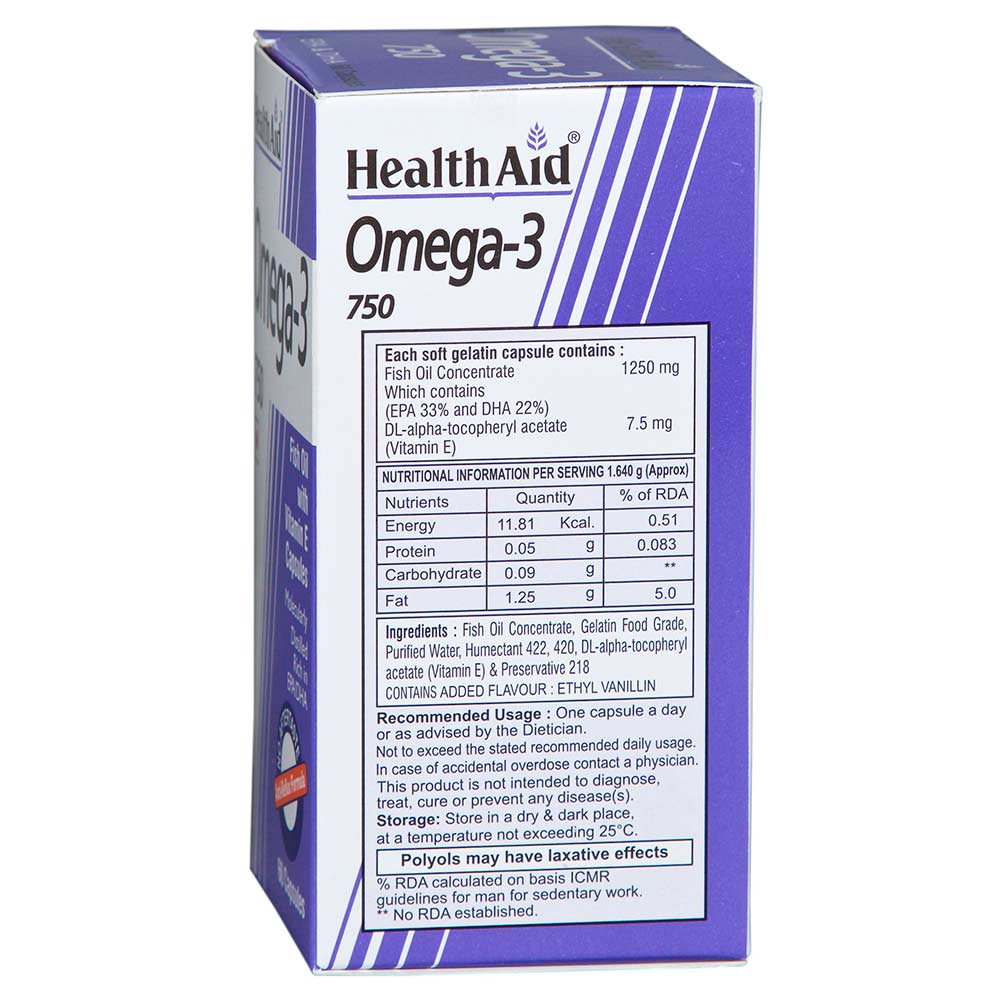 Health Aid Omega 3 750Mg 60 capsules online in India | HealthKart.com