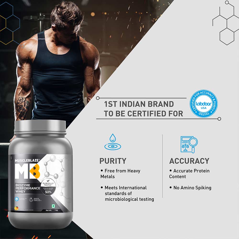 MuscleBlaze Biozyme Performance Whey Protein 4.4 lb Rich Chocolate