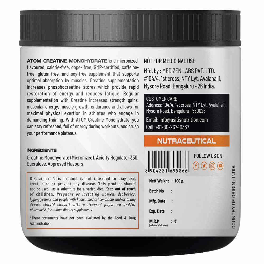 ATOM Creatine Monohydrate at Best Price in India | Healthkart.com