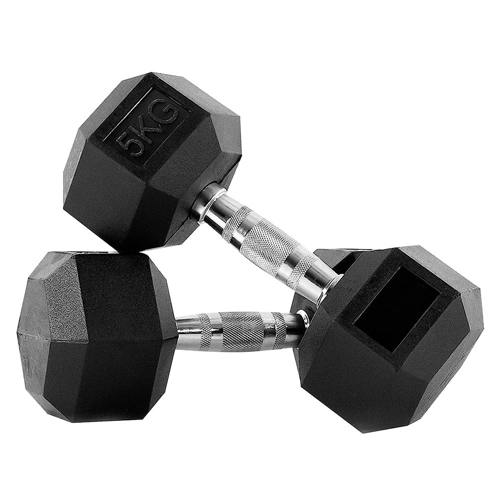 SLOVIC Rubber Dumbbell Set, Black 5 kg at Best Price in India | https ...