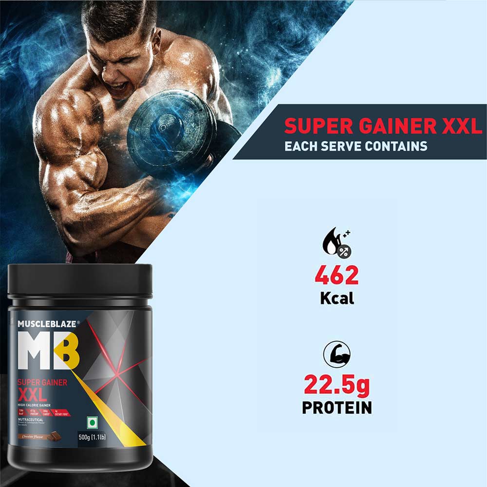 MuscleBlaze Super Gainer XXL (Chocolate, 3 Kg / 6.6 lb)