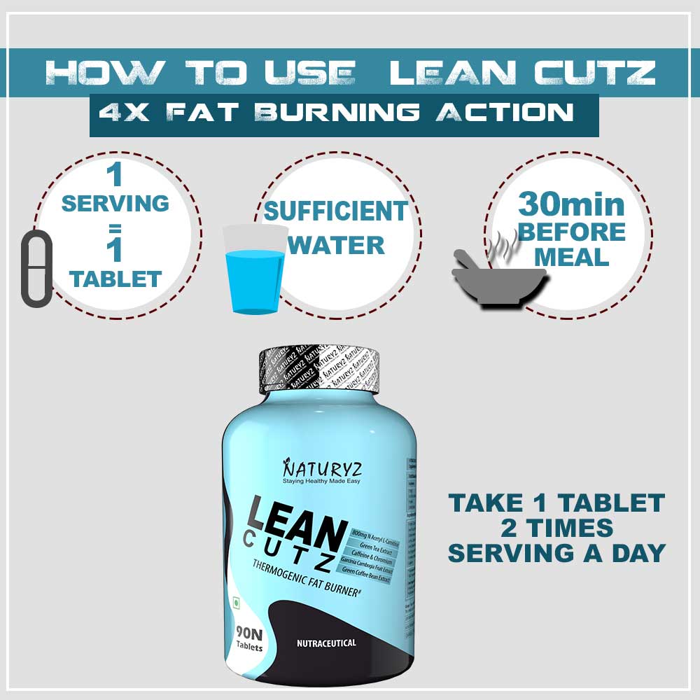 LEAN CUTZ Thermogenic Fat Burner 90 Tablets & Triple Strength Green ...