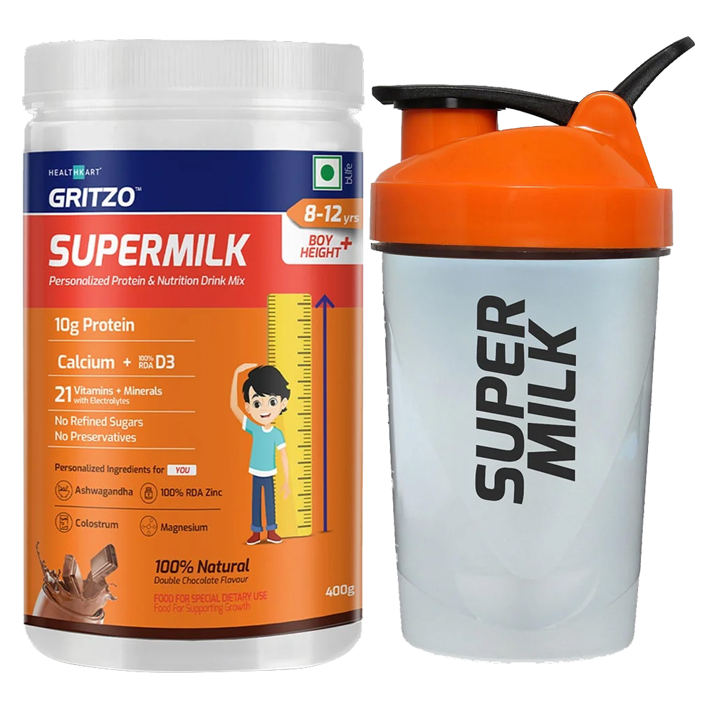 Gritzo SuperMilk Height+ for 8-12 Yrs Boy 400 g Double Chocolate ...