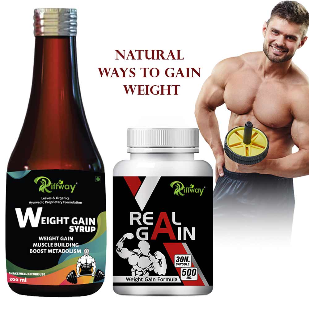 Weight Gain Syrup 200 ml & Real Gain 30 Capsules Combo at Best Price in ...