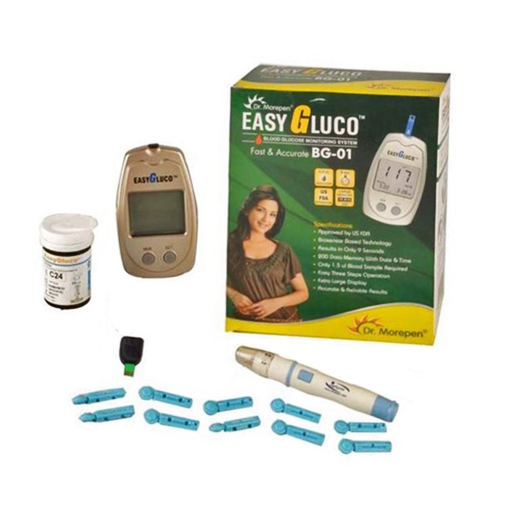 Dr. Morepen EasyGluco Blood Glucose Monitor With 10 Strips online in ...